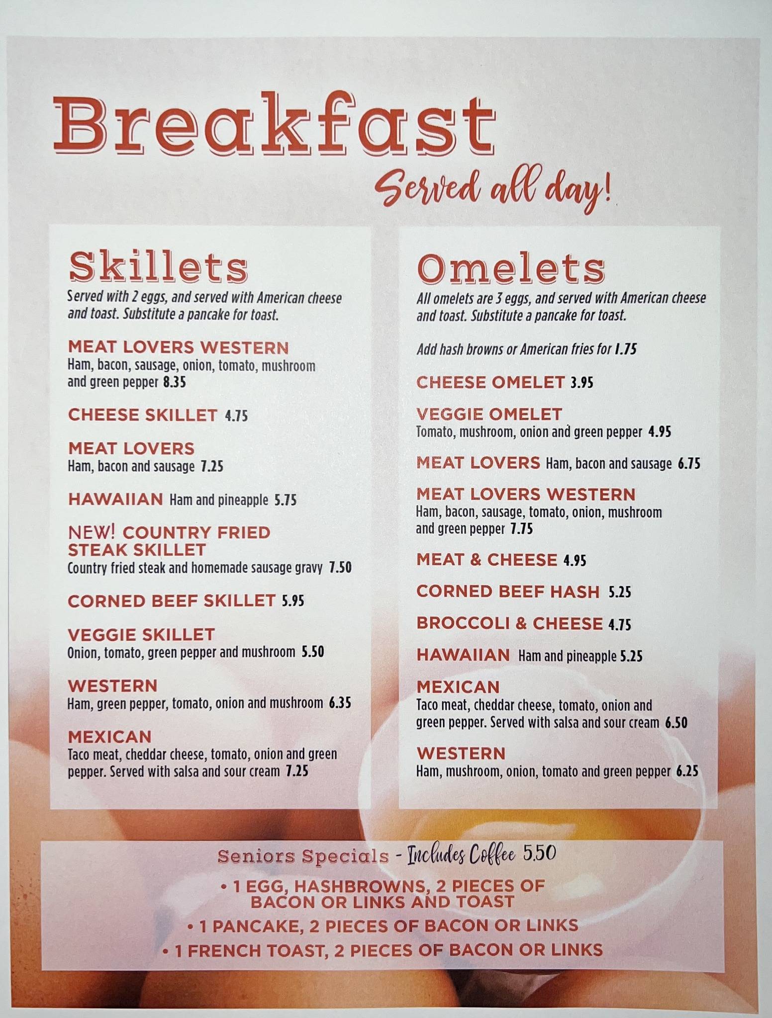 Menu at Beltline Cafe, Freeport