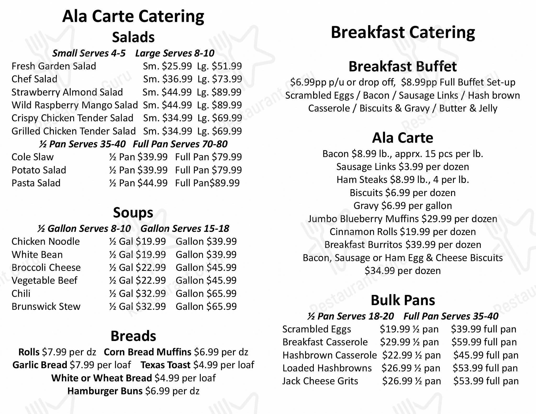 Menu at Ranch House Restaurant, Harrison