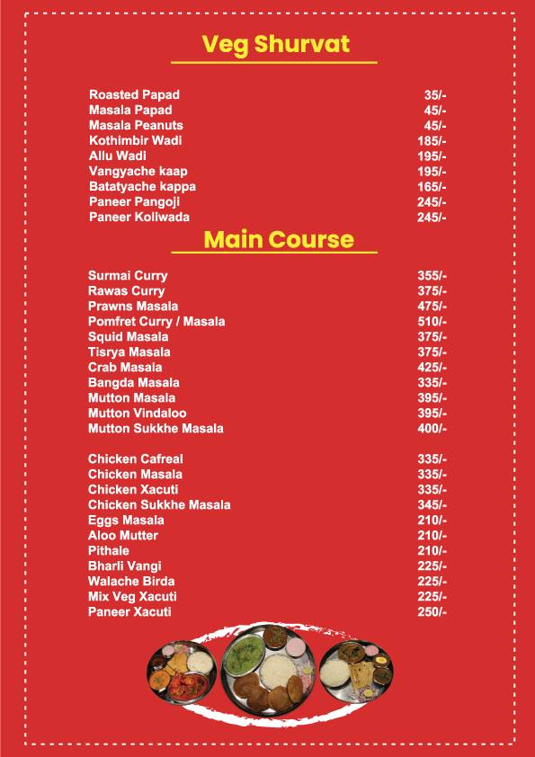 Menu at Nav Gomantak, Thane