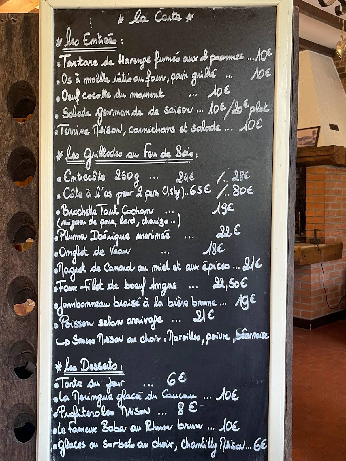 Menu au Auberge du Coucou restaurant, Locquignol, Route Forestière du ...