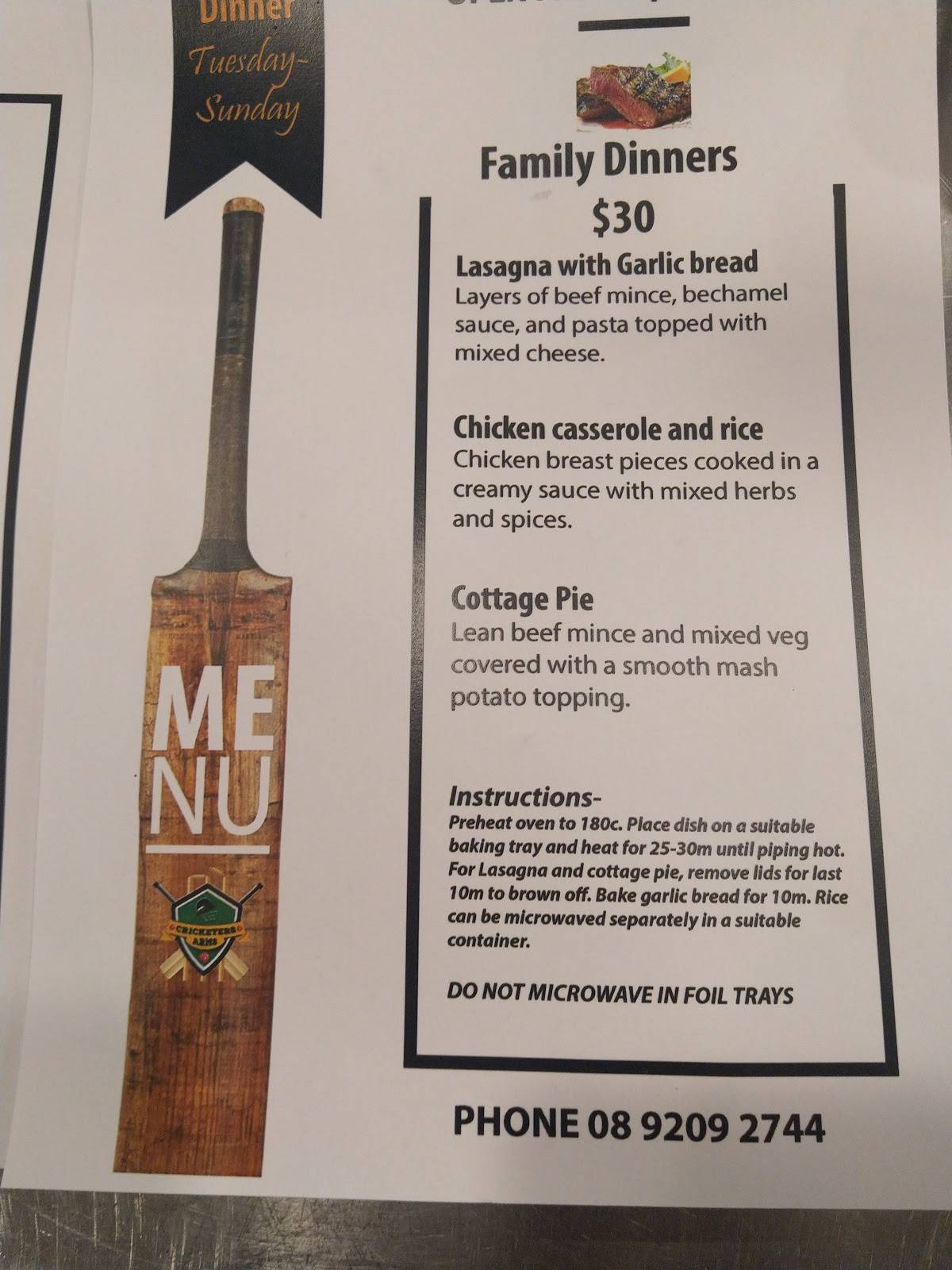 Menu at The Firkin pub & bar, Ballajura