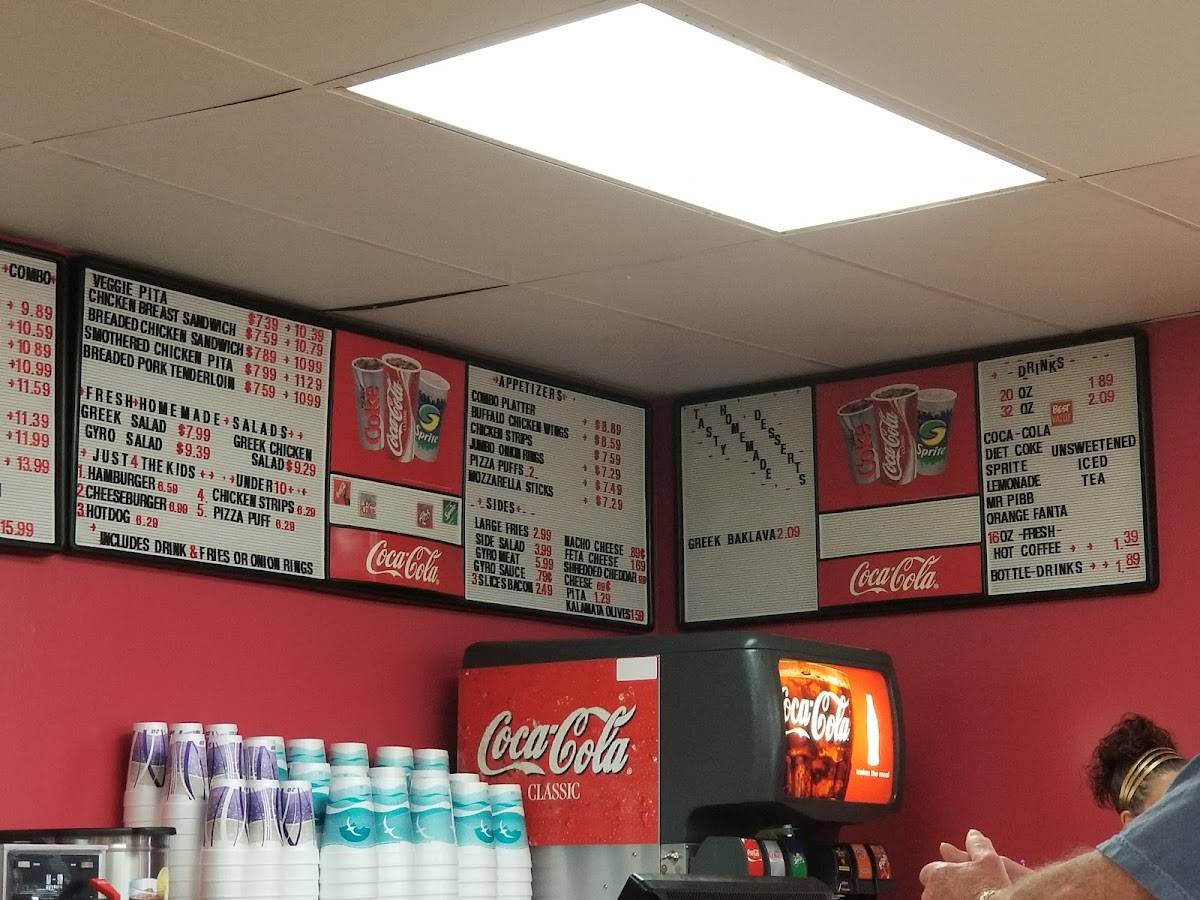 Menu at Uncle Benny's Gyros restaurant, East Moline