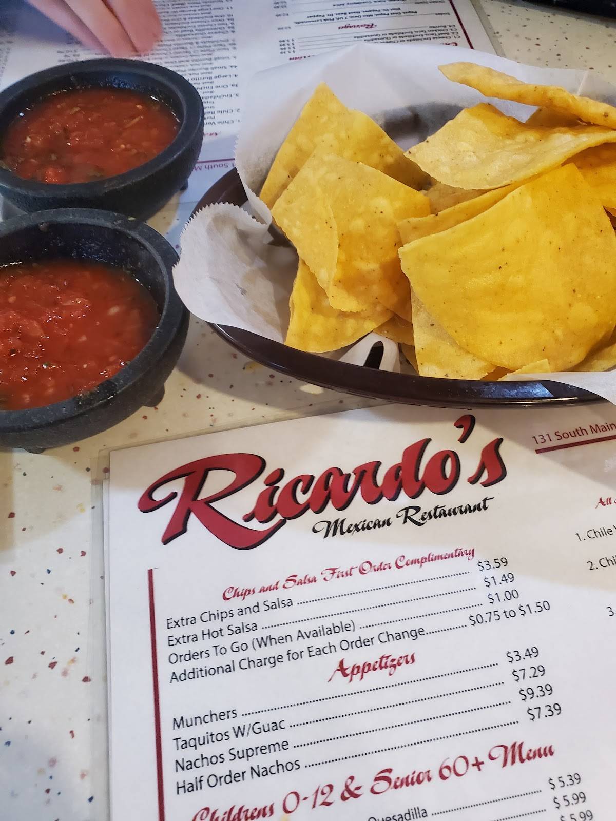 Menu at Ricardo's Restaurant, Brigham City