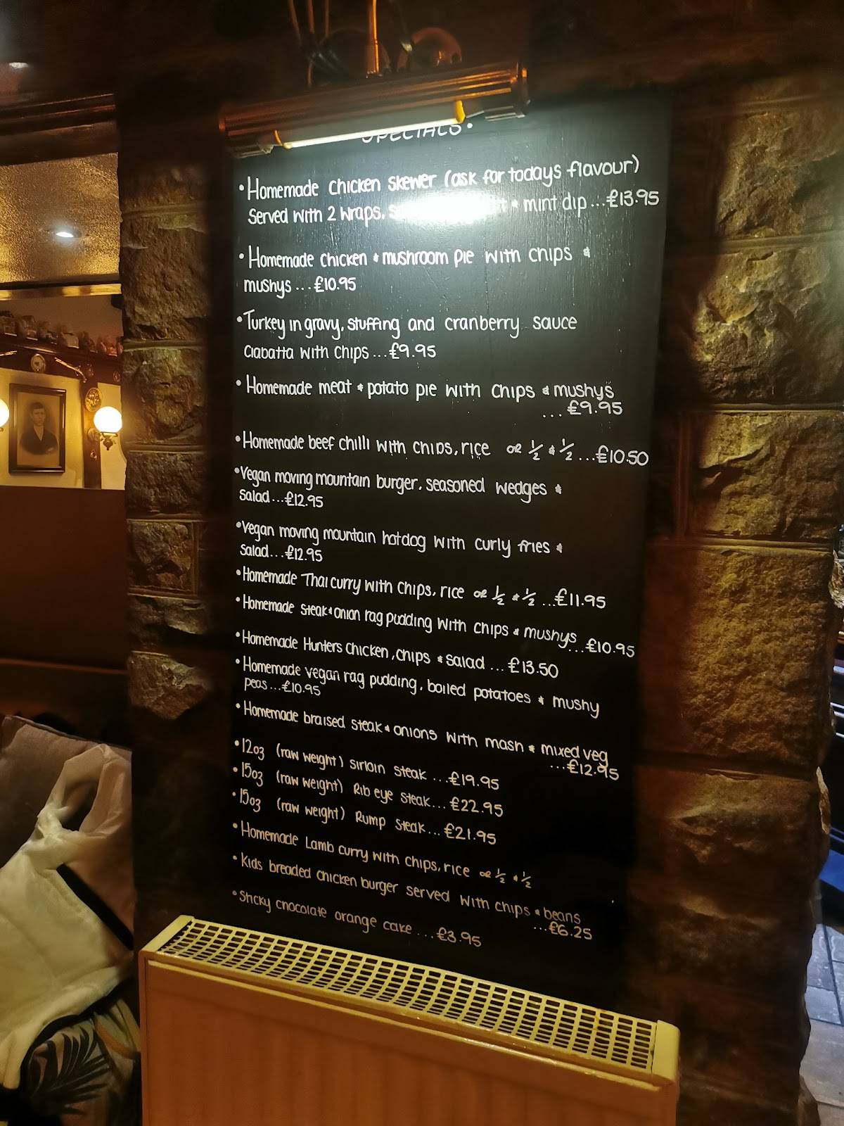 Menu at Church Inn pub & bar, Delph