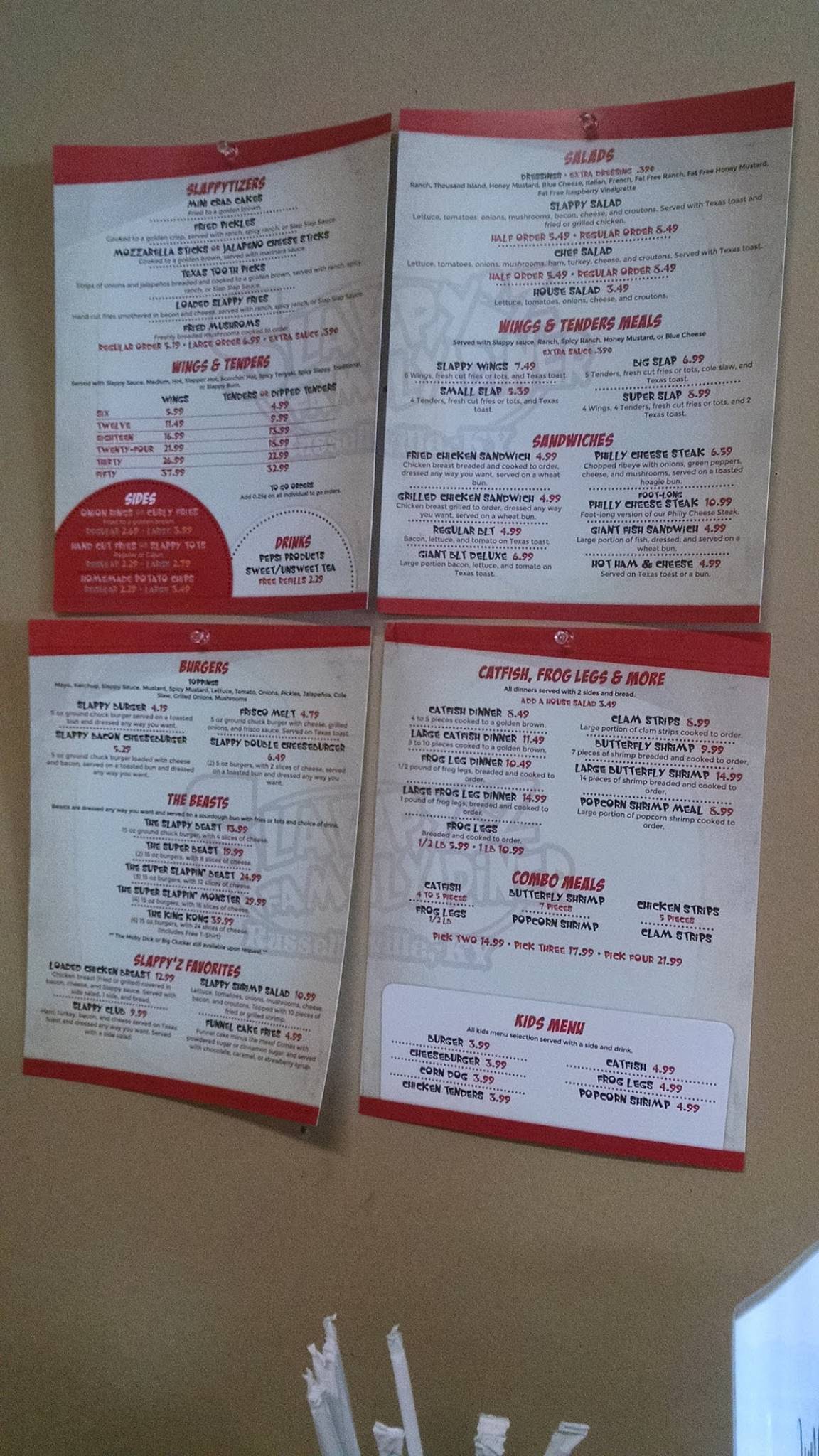 Menu at Slappyz Family Diner restaurant, Russellville, 553 E 1st St