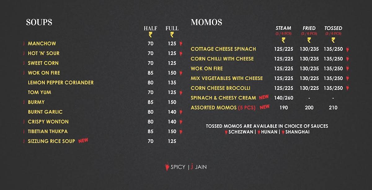 Menu at Wok On Fire, Anand