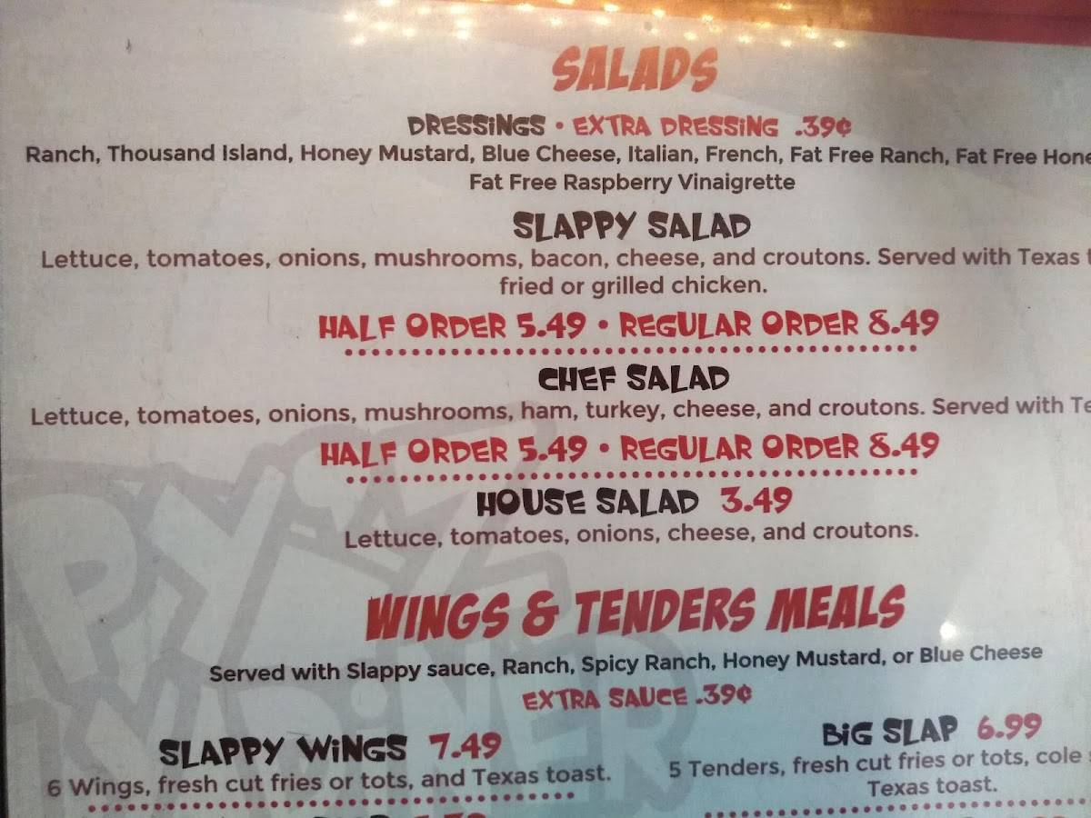 Menu at Slappyz Family Diner restaurant, Russellville, 553 E 1st St
