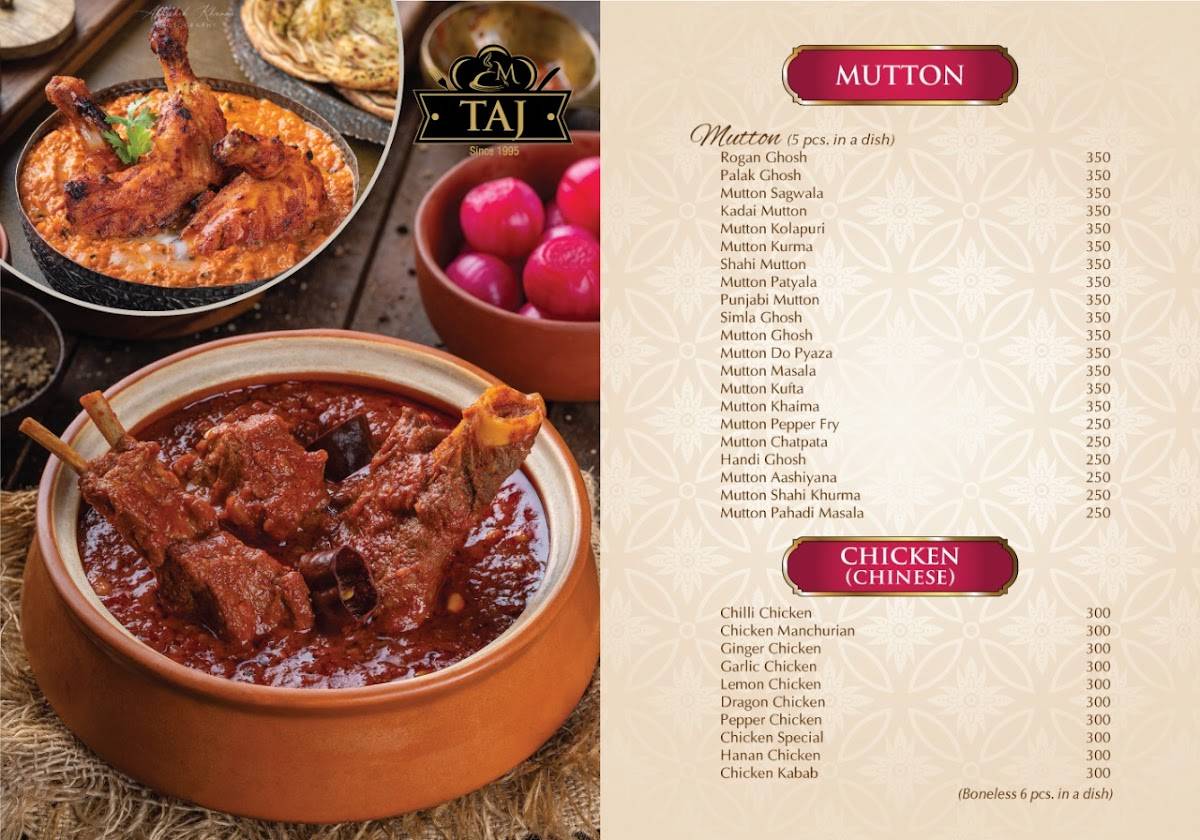 Menu at TAJ RESTAURANT(SHAHID) HOSKOTE -8880918007, Hoskote