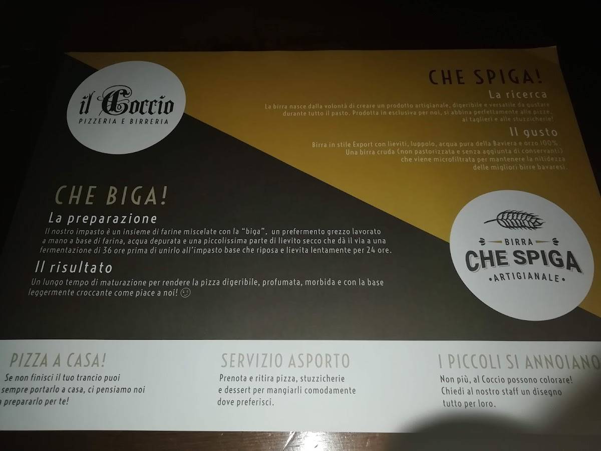 Menu da Il Coccio pizzeria, Brugherio