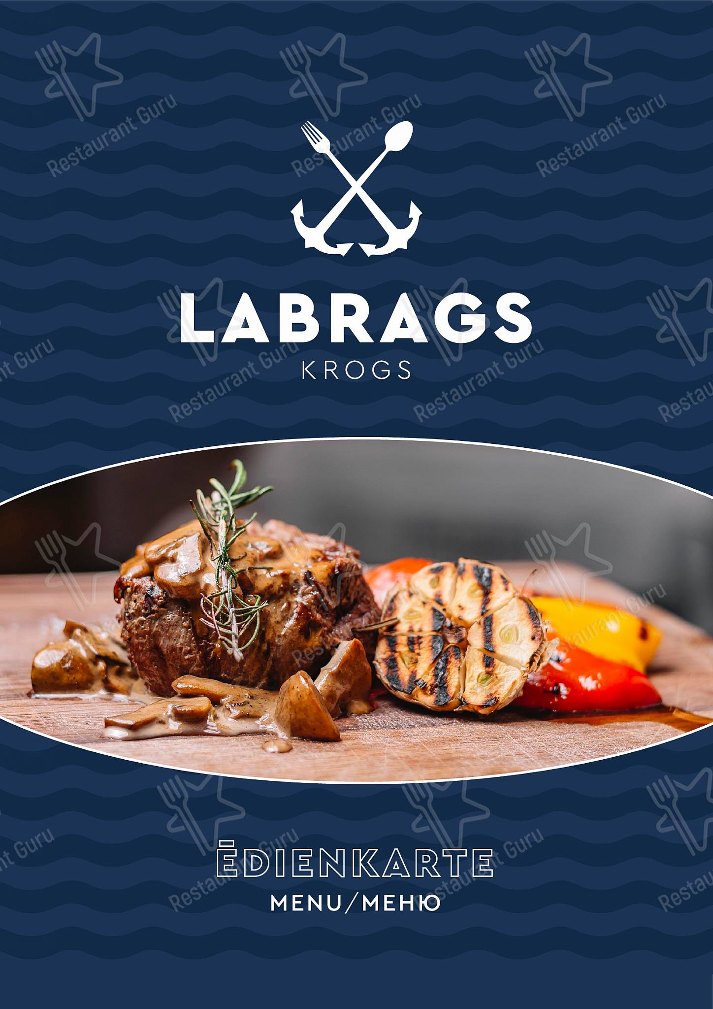Speisekarte von Krogs LABRAGS restaurant, Jūrkalne