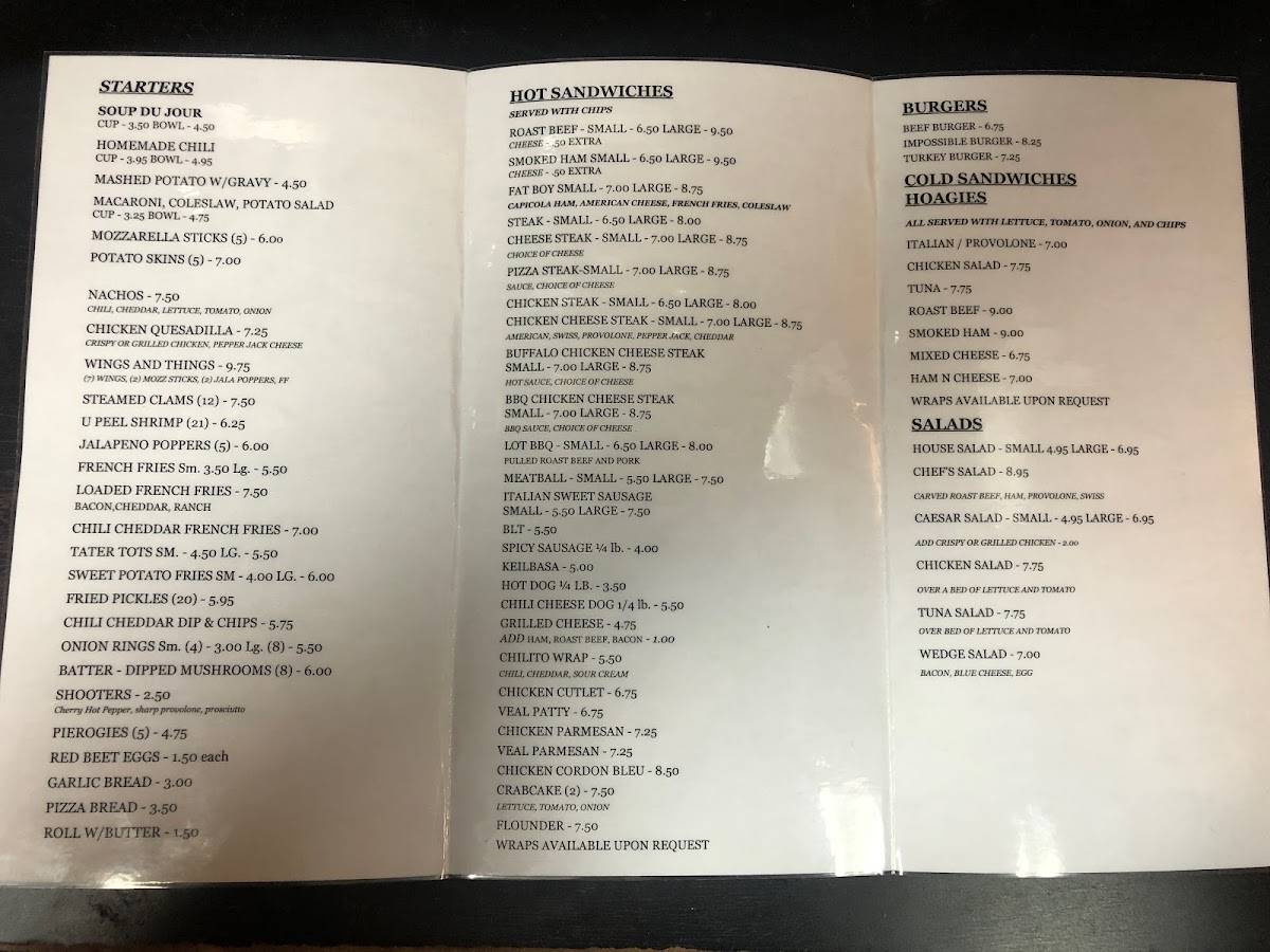 Menu at Little Oley Tavern pub & bar, Boyertown