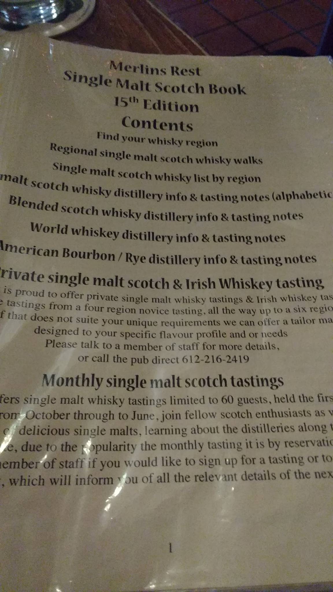 Menu at Merlins Rest Pub, Minneapolis