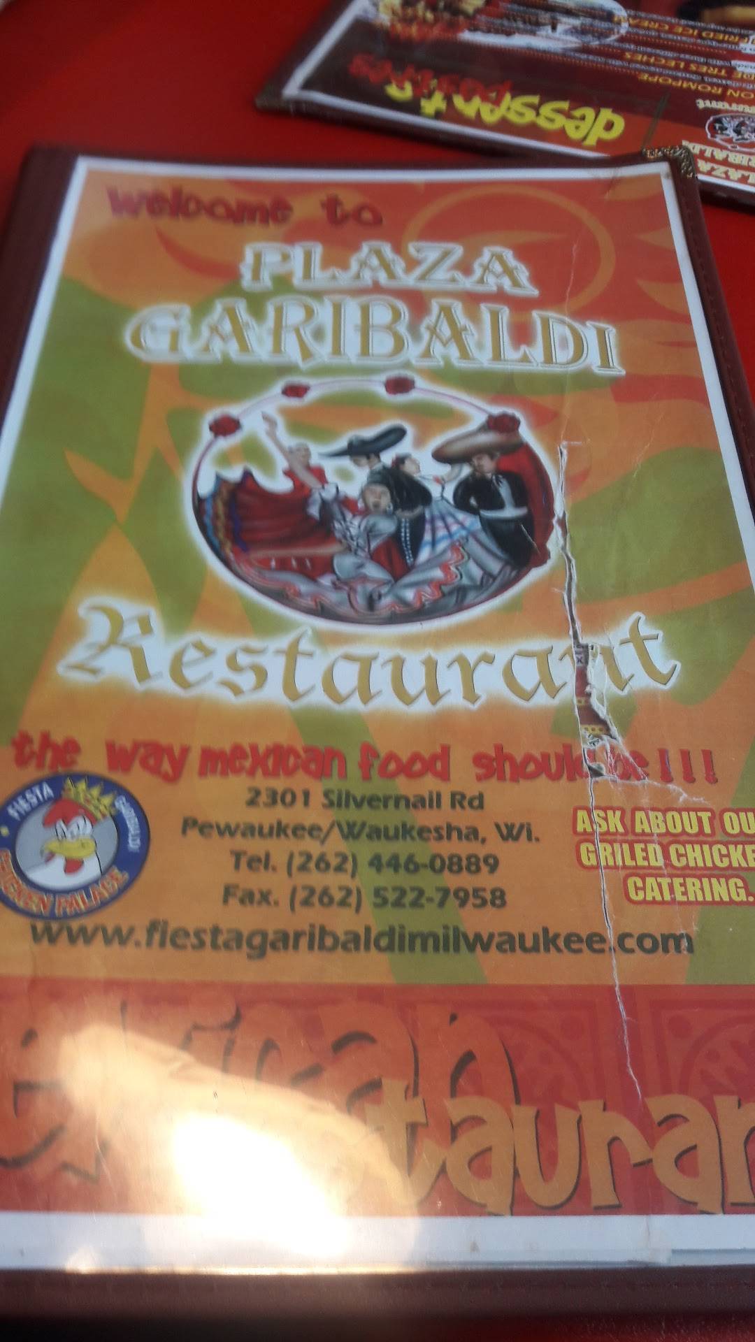 Menu at Plaza Garibaldi restaurant, Waukesha, Silvernail Rd