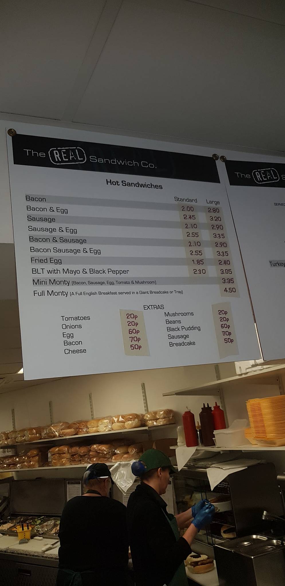 Menu at The Real Sandwich Co fast food, Hessle