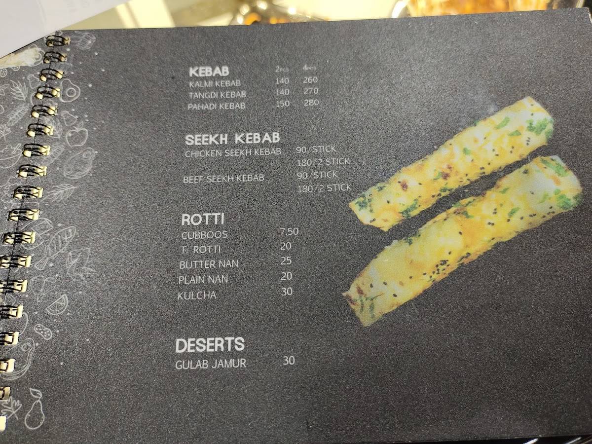 Menu at Arabian Majlis, Kottakkal