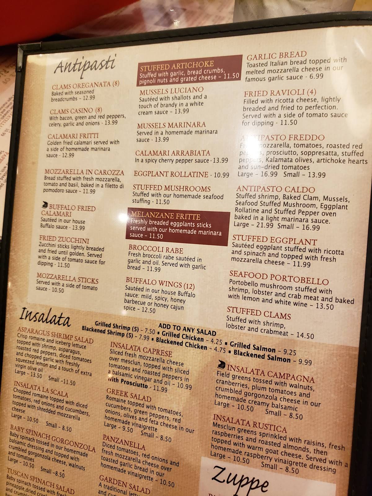 Menu at La Scala Ristorante Pizzeria, Commack