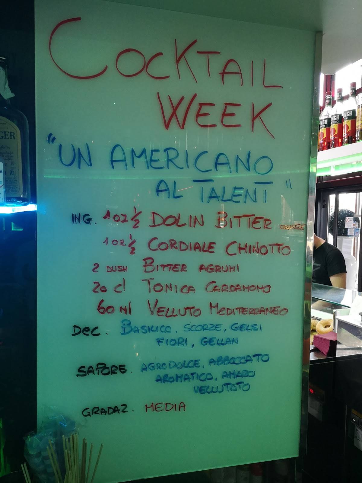 Menu at Talent Cafe' Lounge Bar, Turin