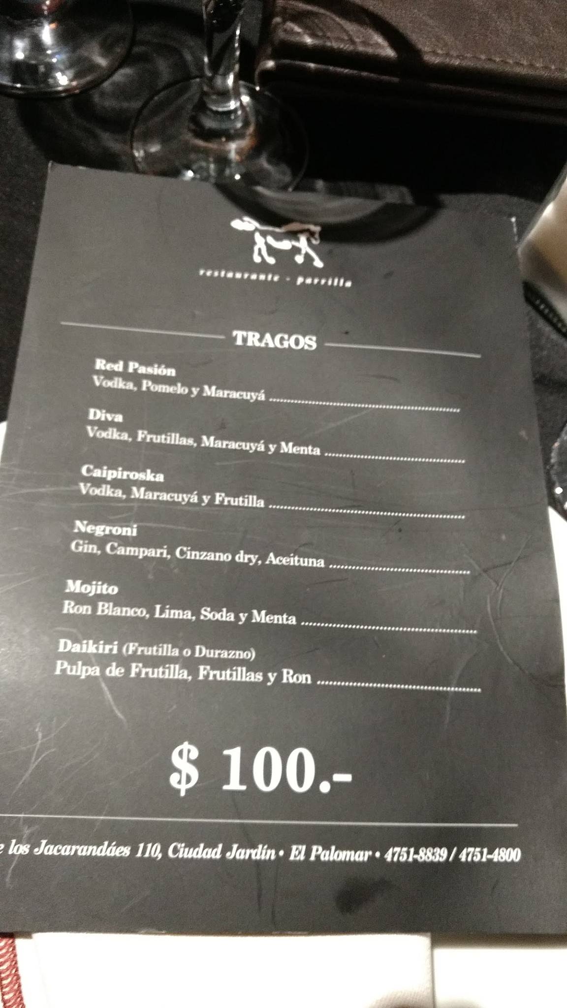 Menu at Zarco restaurant, Ciudad Jardin Lomas de Palomar