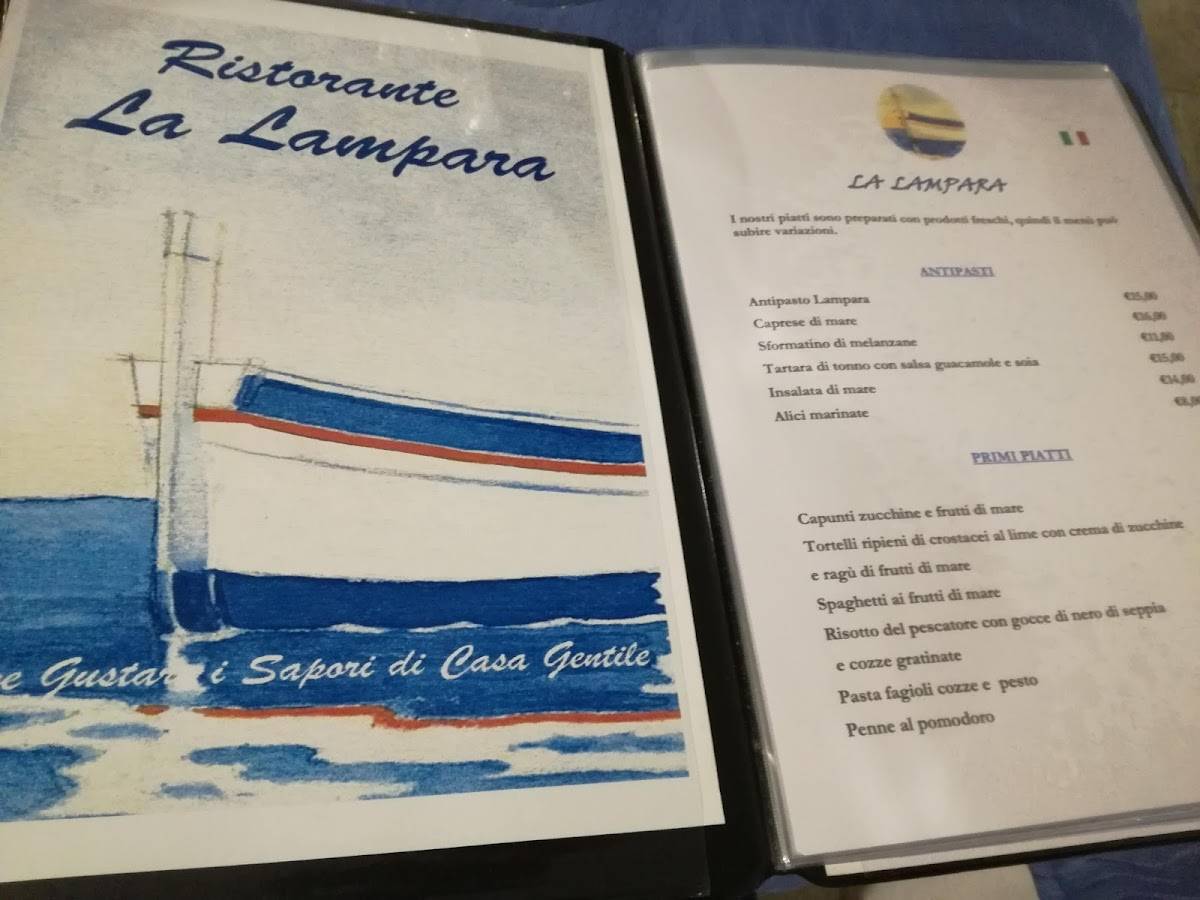 Menu at La Lampara restaurant, Procida