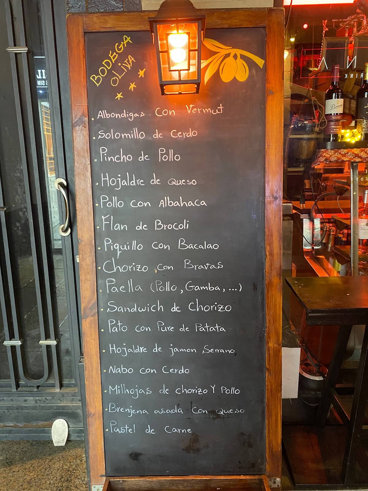 Menu at BODEGA OLIVA pub & bar, Barcelona