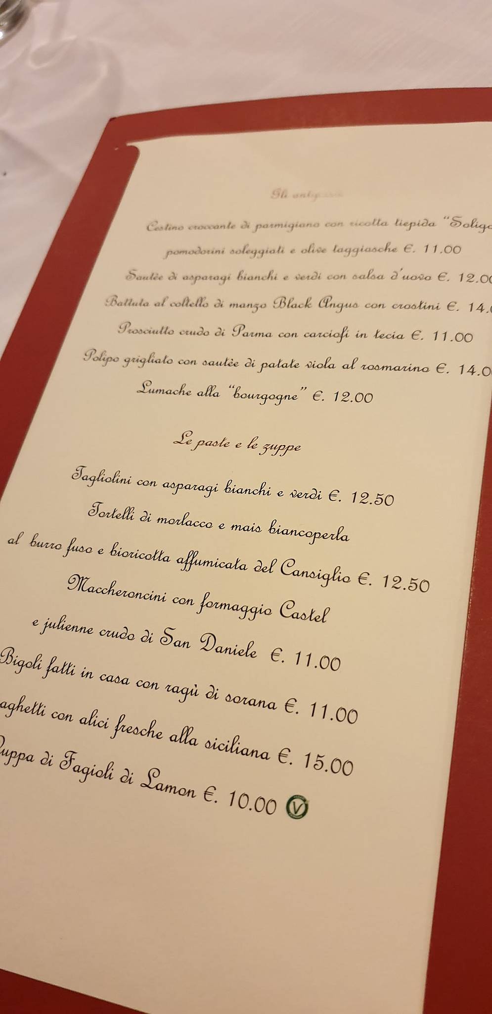 Menu da Locanda da Lino ristorante, Solighetto