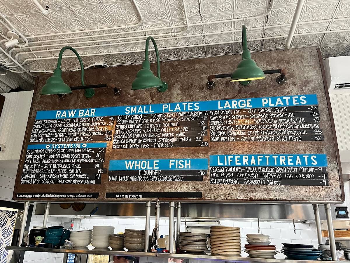Menu at Chubby Fish restaurant, Charleston