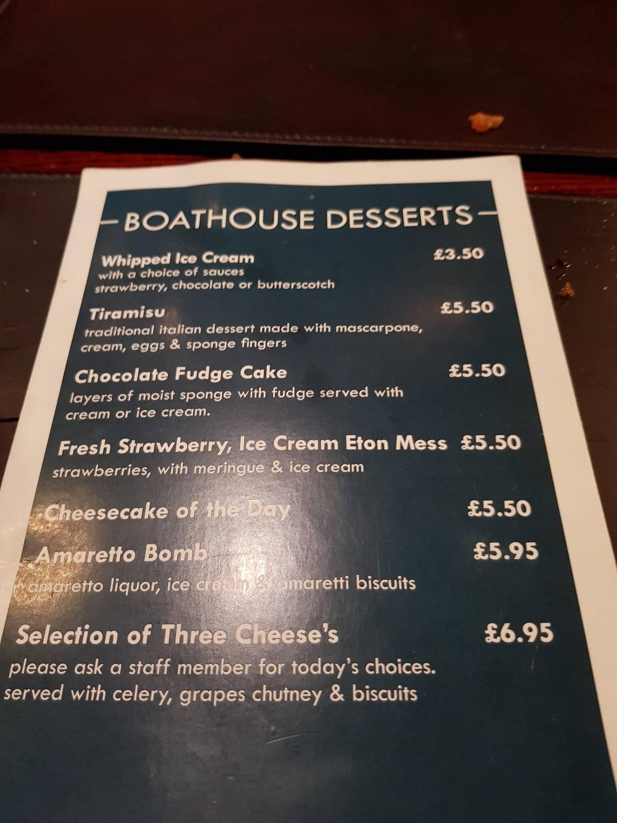 Menu at The Boathouse pub & bar, Sale, Sale Water Park