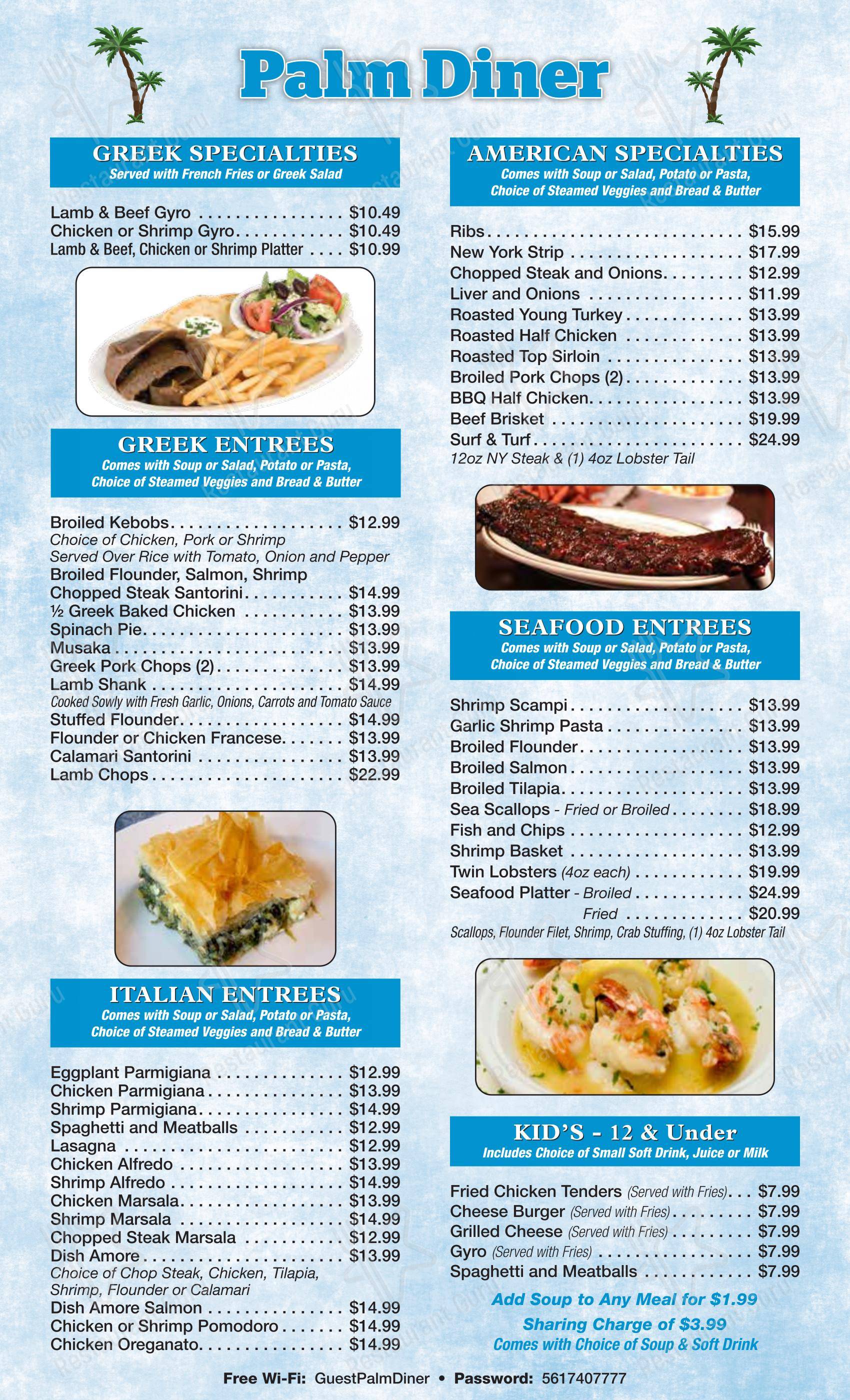 Menu at Palm Diner Restaurant, Boynton Beach, S Military Trail