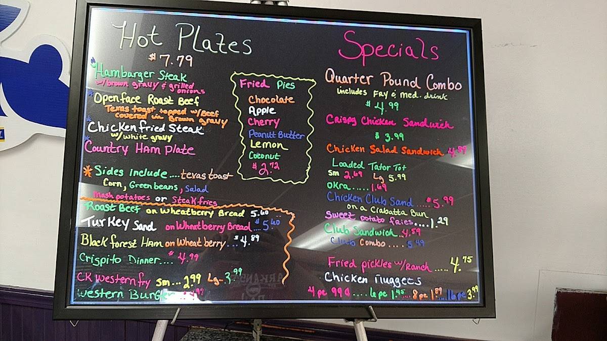 Menu at Dari-Delite fast food, Ozark