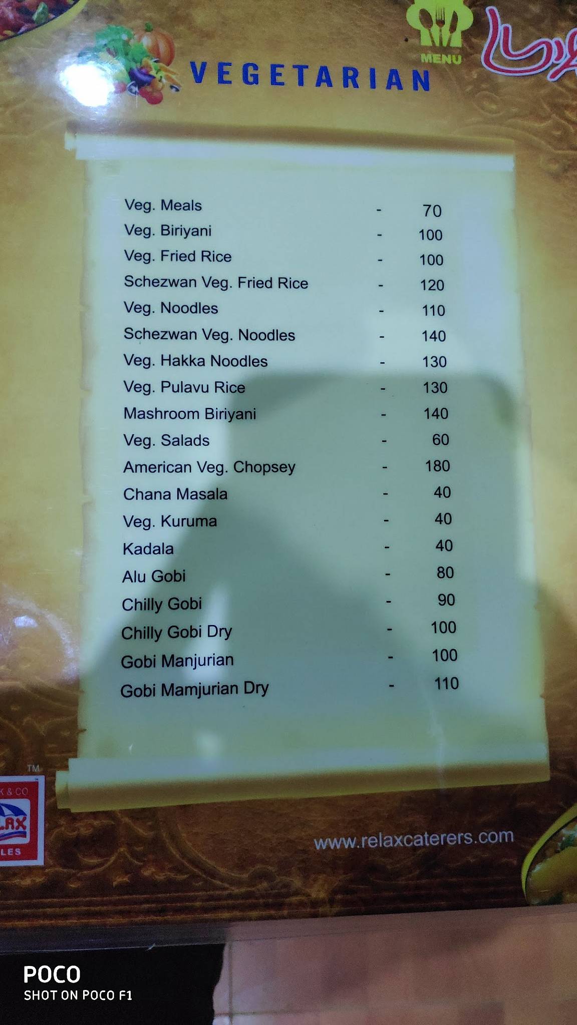 Menu at Relax Gramya Restaurant, Irinjalakuda