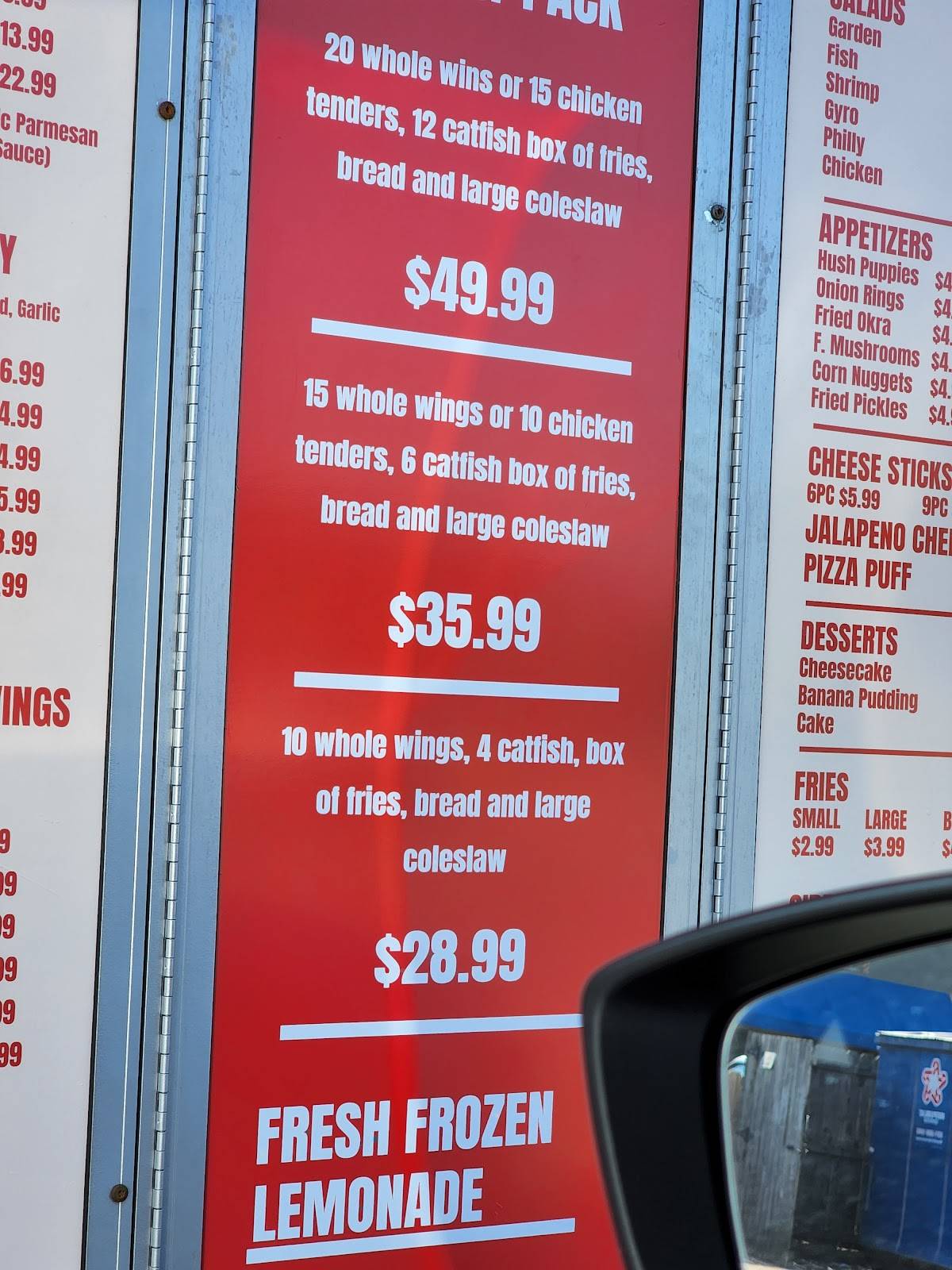 Menu at Red Snapper Fish & Chicken restaurant, Little Rock