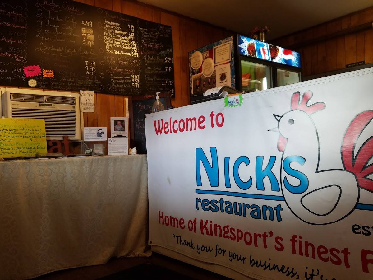Menu at Nick's Restaurant, Kingsport