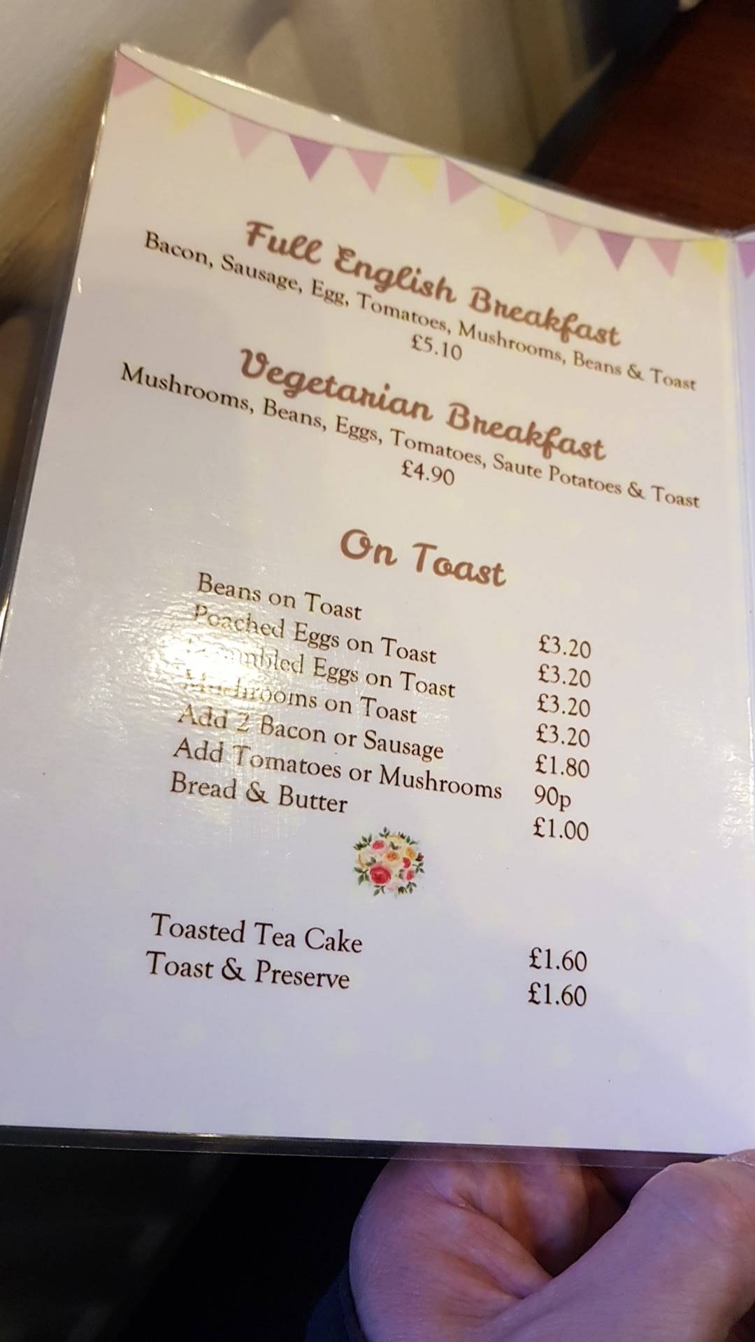 Menu at Whitburn Coffee House, Bridgnorth