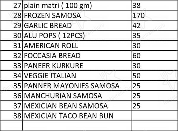 Menu at A1 Samosa, Mumbai, 5A-5