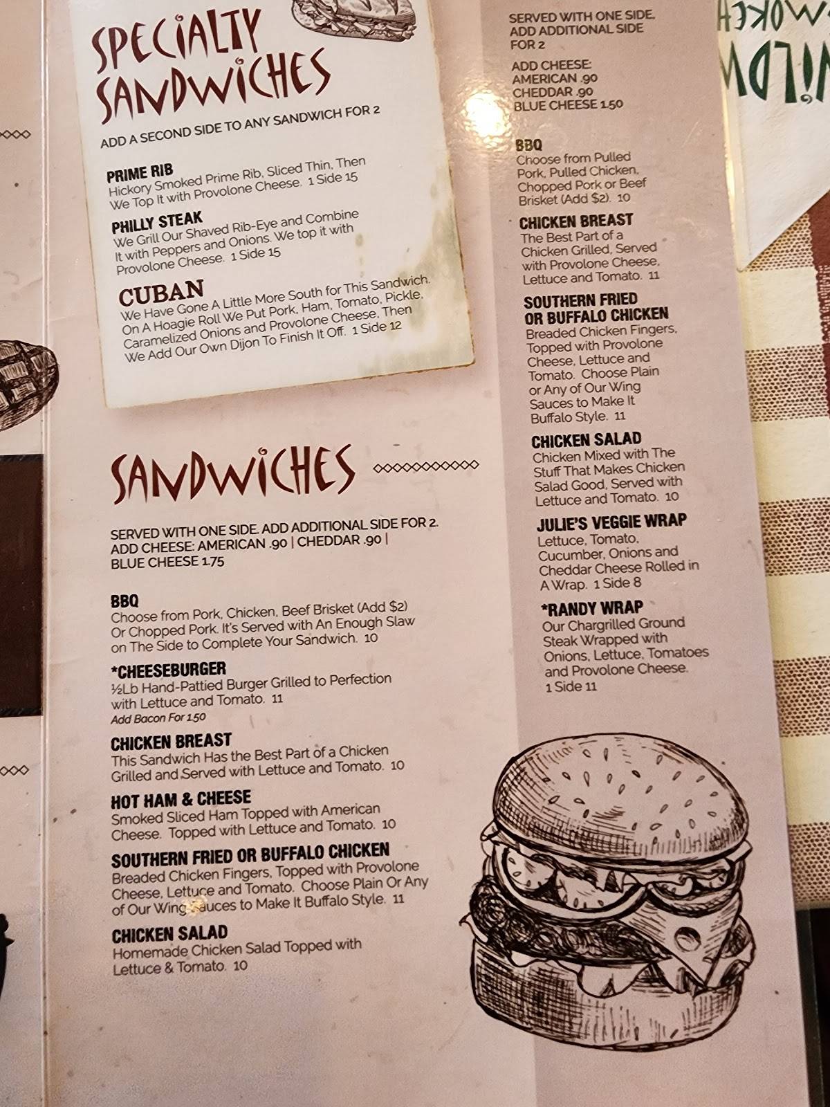 Menu at Wildwood Smokehouse restaurant, Roanoke