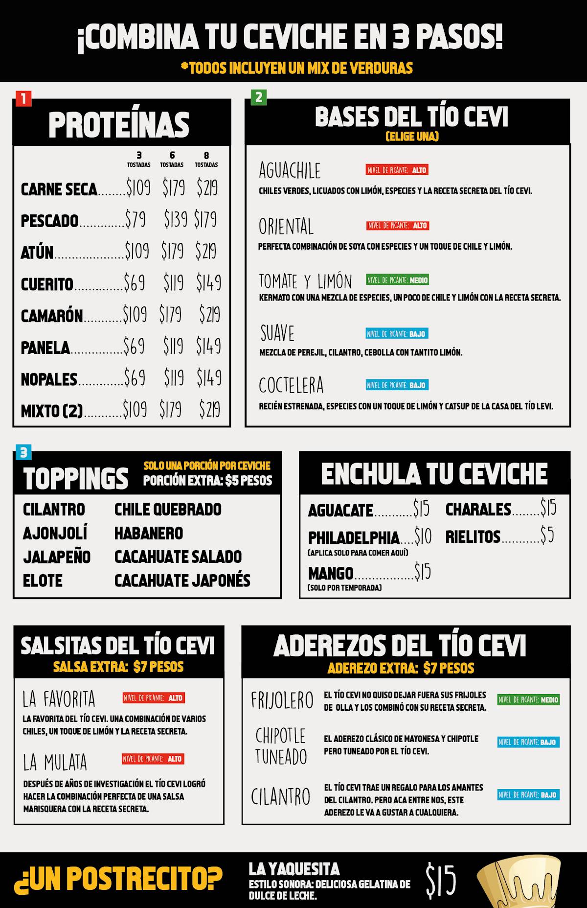 Menu at Cevichero 21 - Sucursal Abasolo restaurant, Saltillo