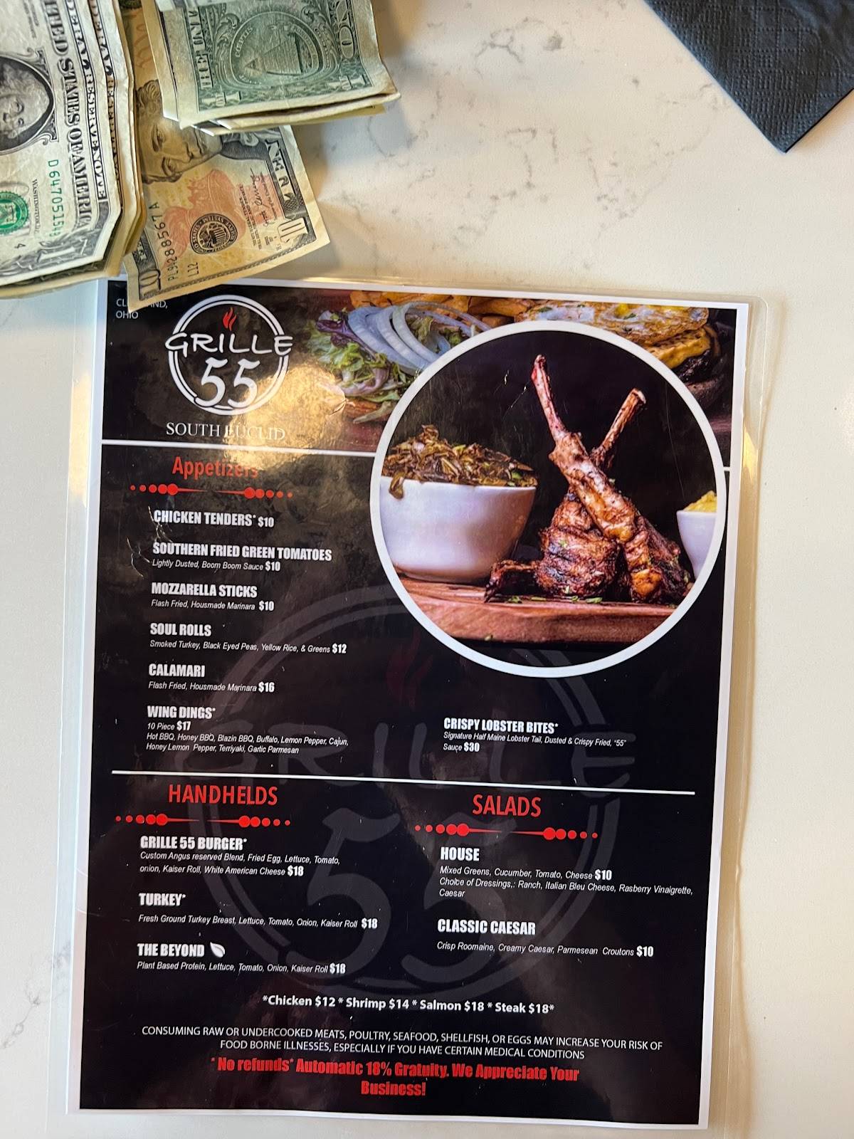 Menu at Grille 55 pub & bar, South Euclid