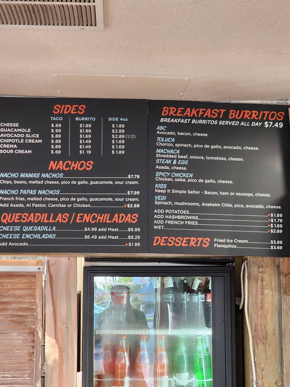 Menu at Holé Molé restaurant, Tustin
