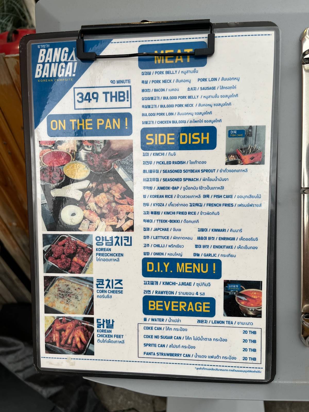 Menu at BANGABANGA (Korean BBQ Buffet), Bangkok