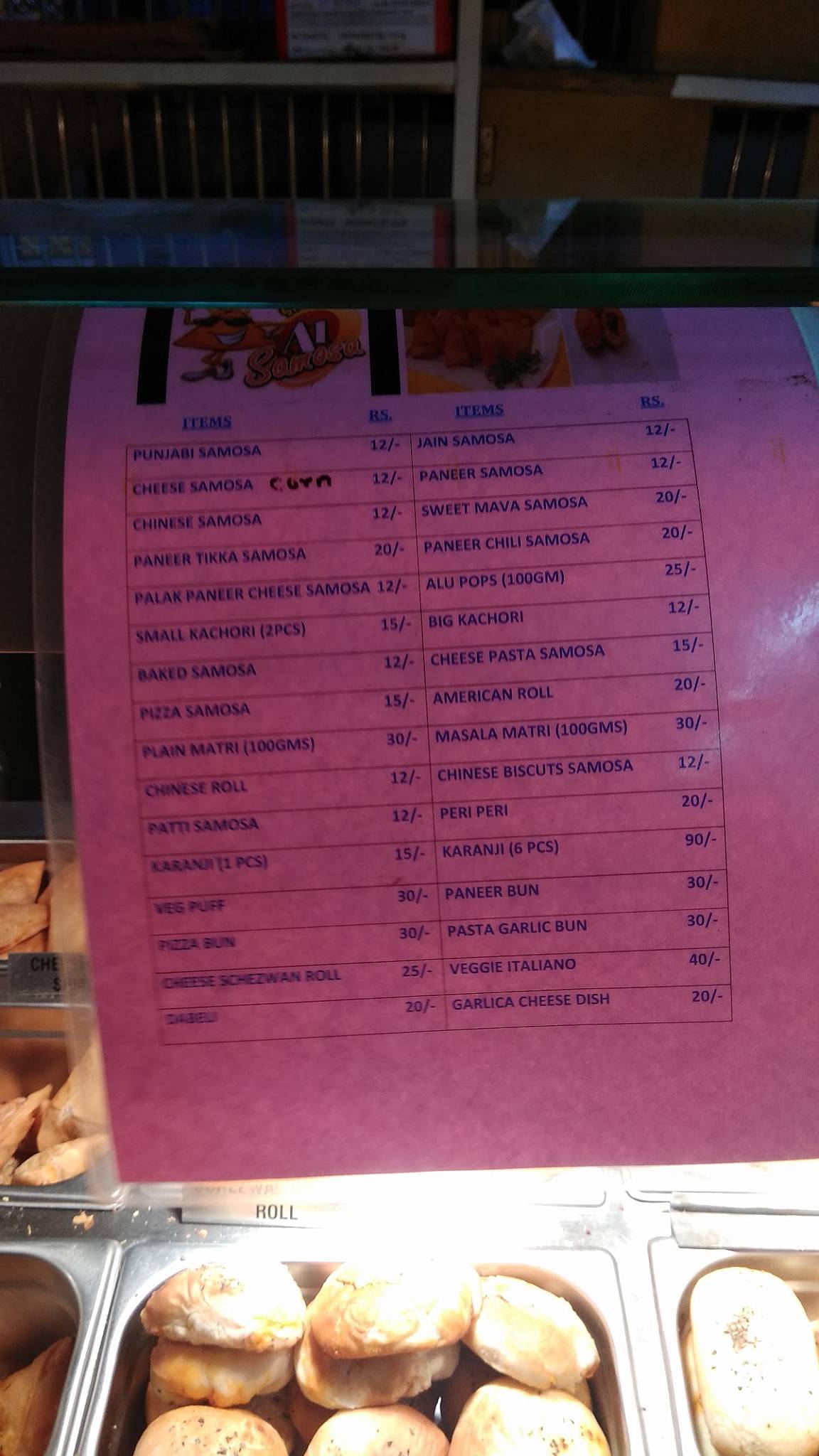 Menu at A1 Samosa, Mumbai, 5A-5