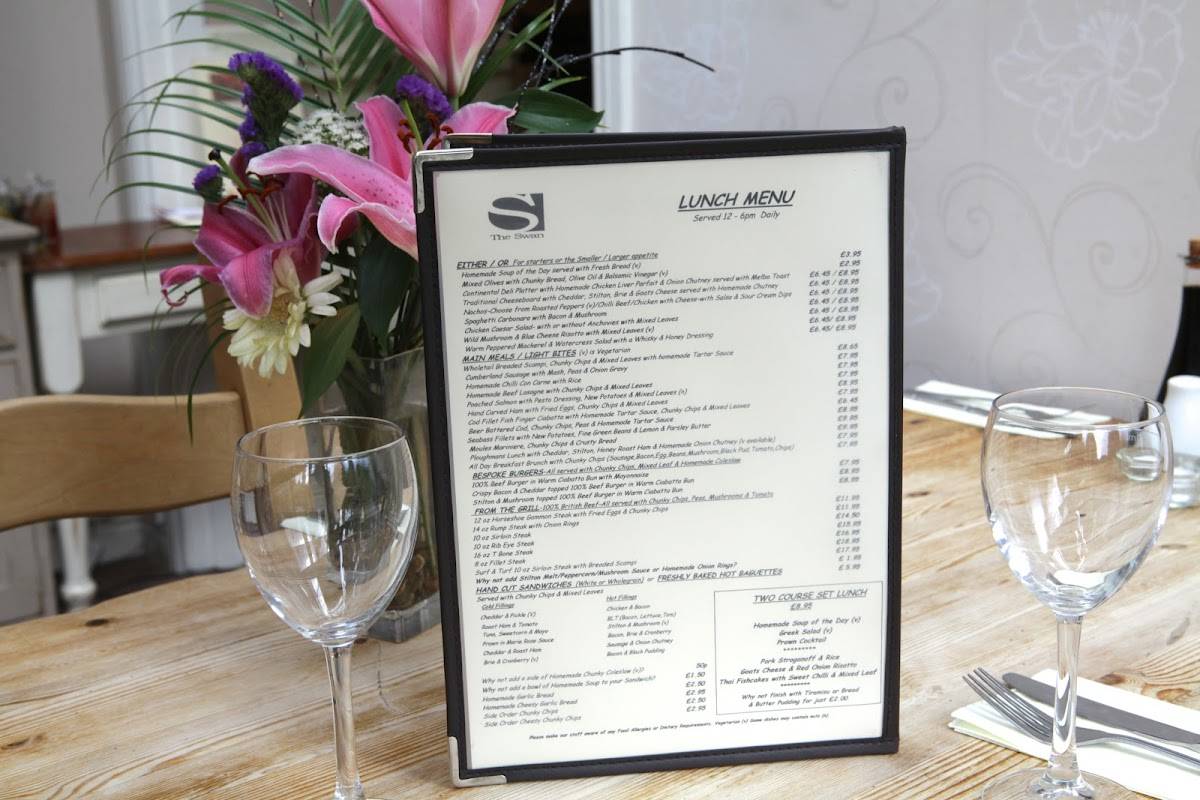 Menu at The Swan pub & bar, Kidderminster, 9 Birmingham Rd