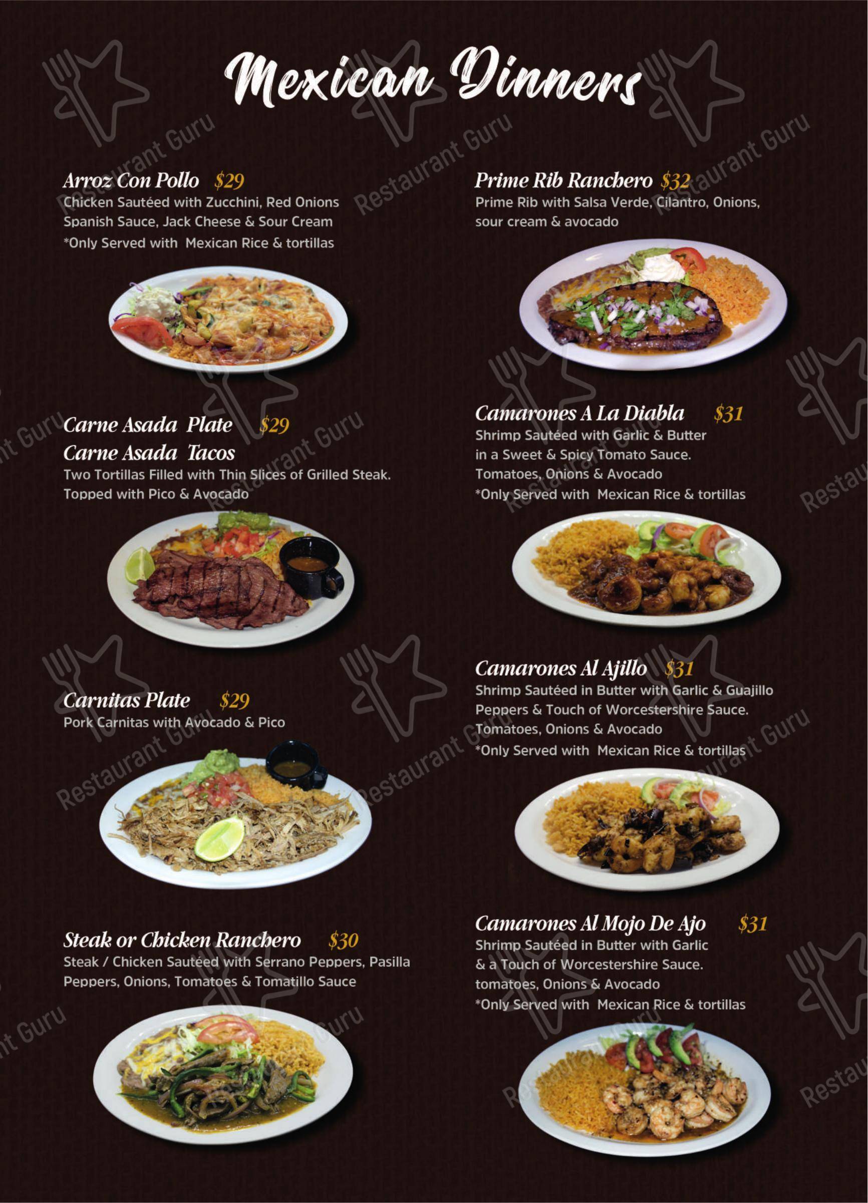 Menu at Ocean View Restaurante, Ketchikan