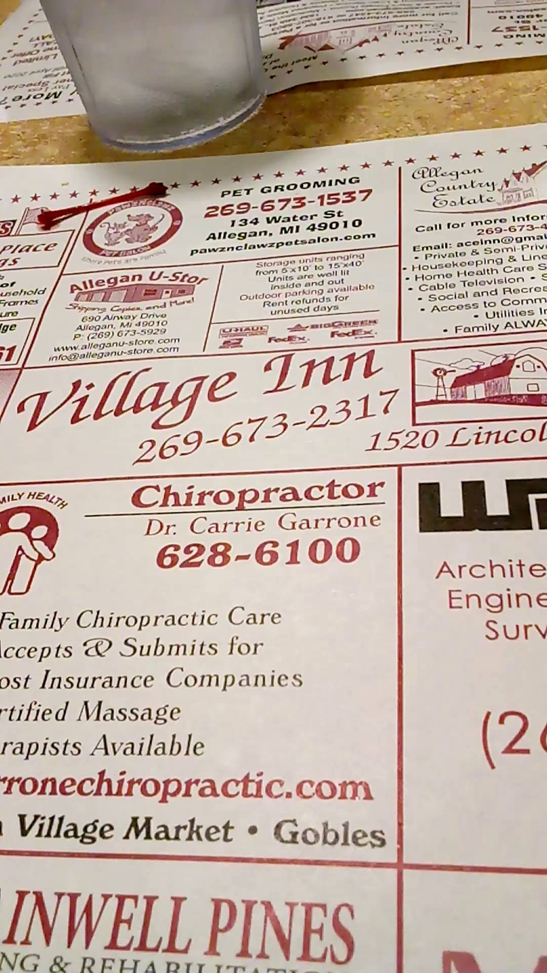 Menu at Village Inn Restaurant, Allegan