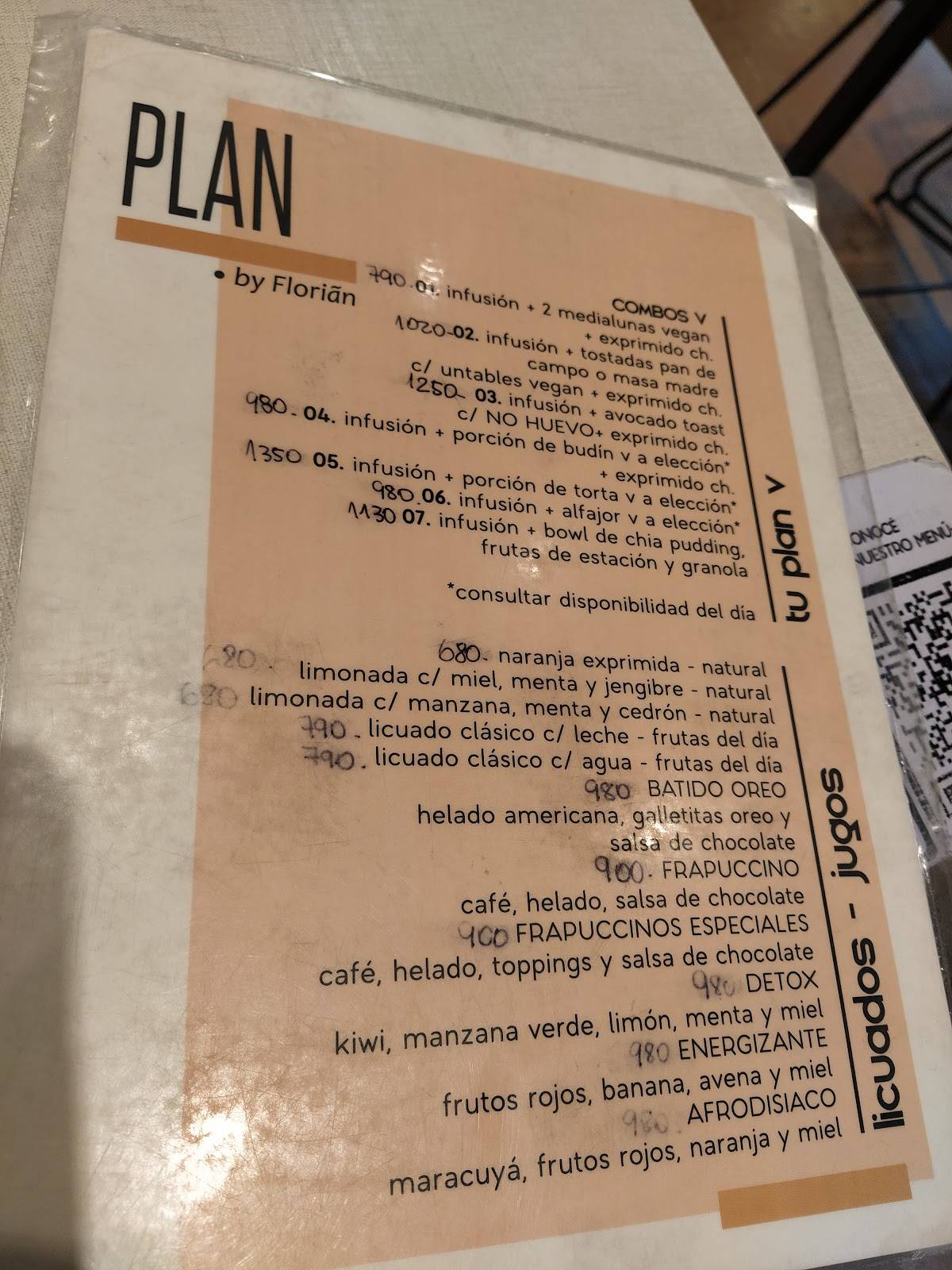 Menu at Bar Roma (ex Plan), Rosario