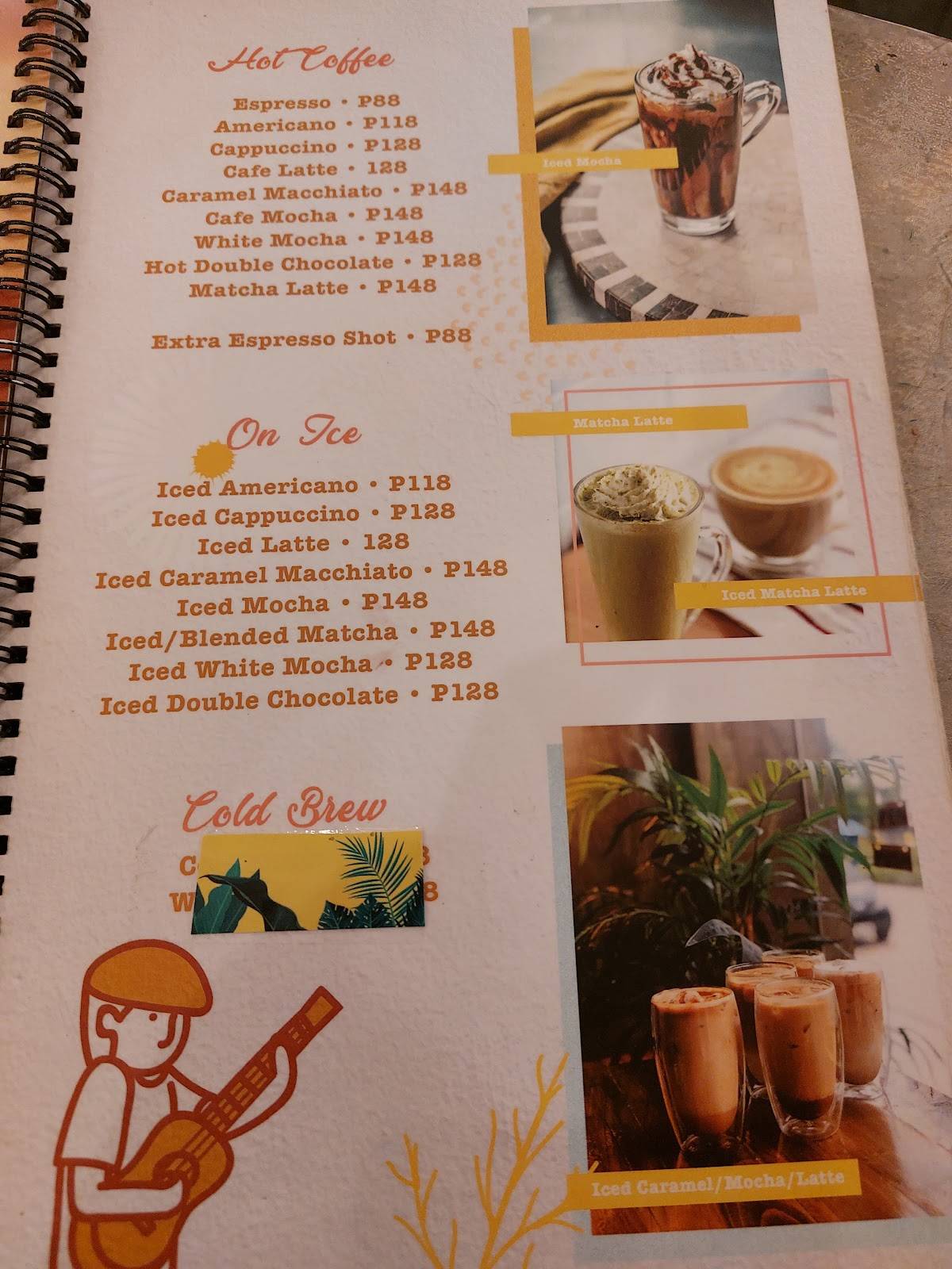 Menu at COOEE cafe, Cebu City