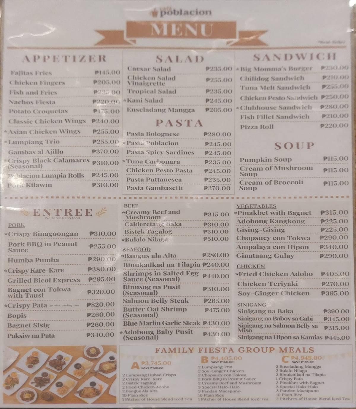 Menu at Cafe Poblacion, Caloocan, 505 A.Mabini street