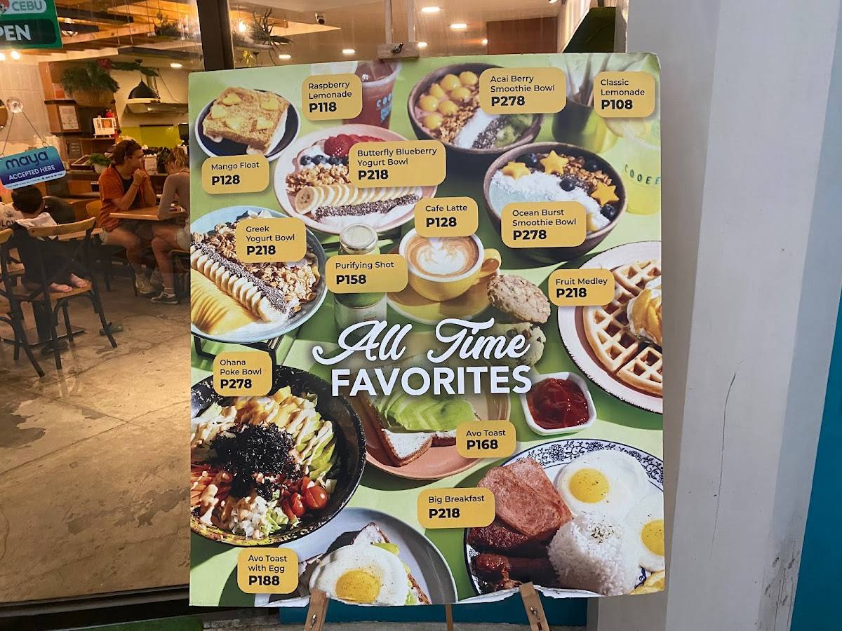 Menu at COOEE cafe, Cebu City