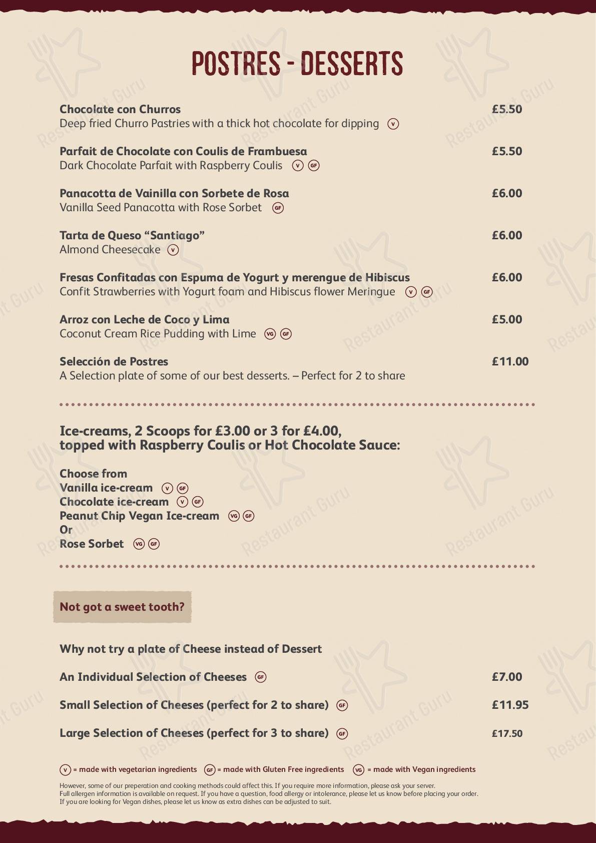 Menu at El Borracho de Oro restaurant, Birmingham
