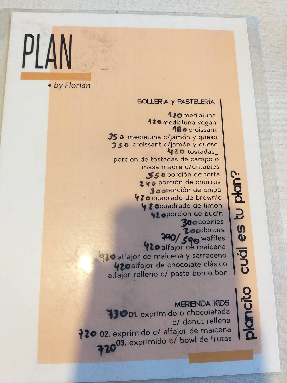 Menu at Bar Roma (ex Plan), Rosario