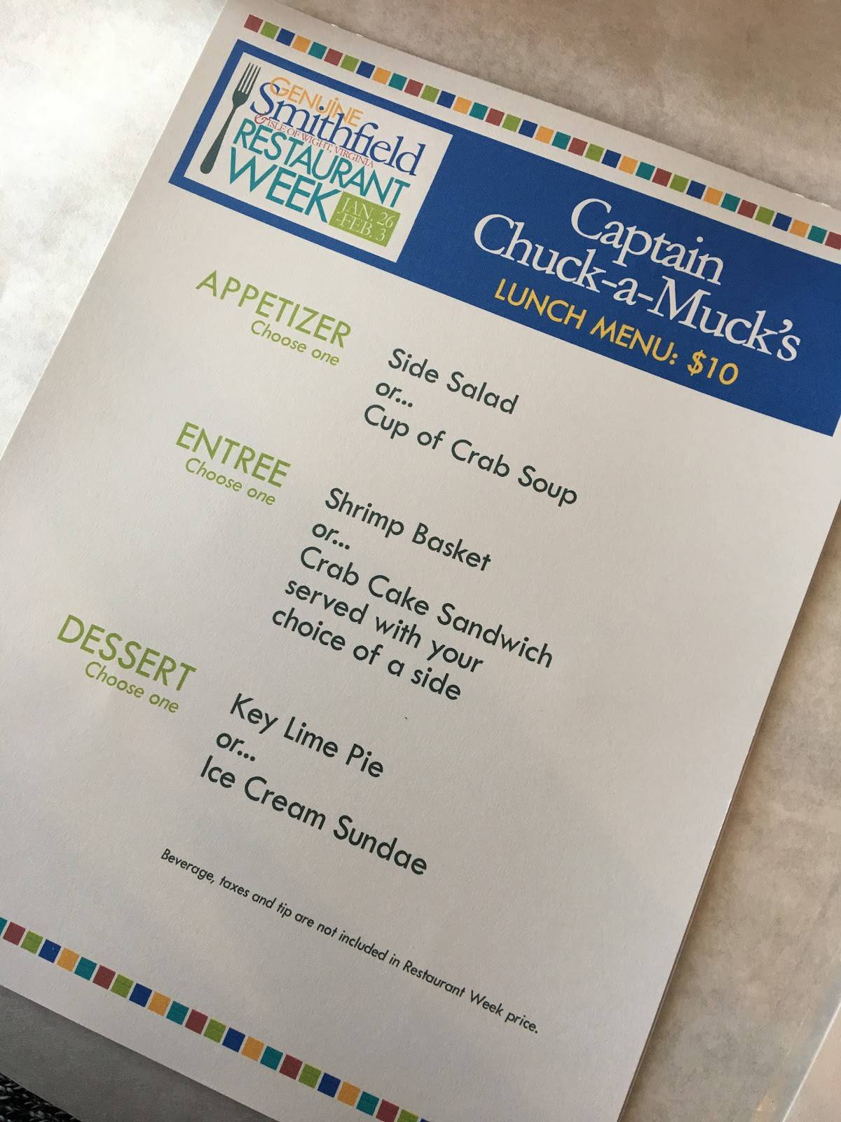 Menu at Captain Chuck-A-Muck's restaurant, Rescue, Marina Rd SUITE 100